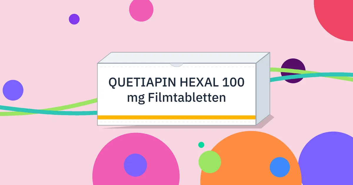 Symbolbild: Packung mit der Aufschrift QUETIAPIN HEXAL 100 mg Filmtabletten (PZN 09339160) – Verfügbarkeit und Bezug in Apotheken in Frankfurt am Main