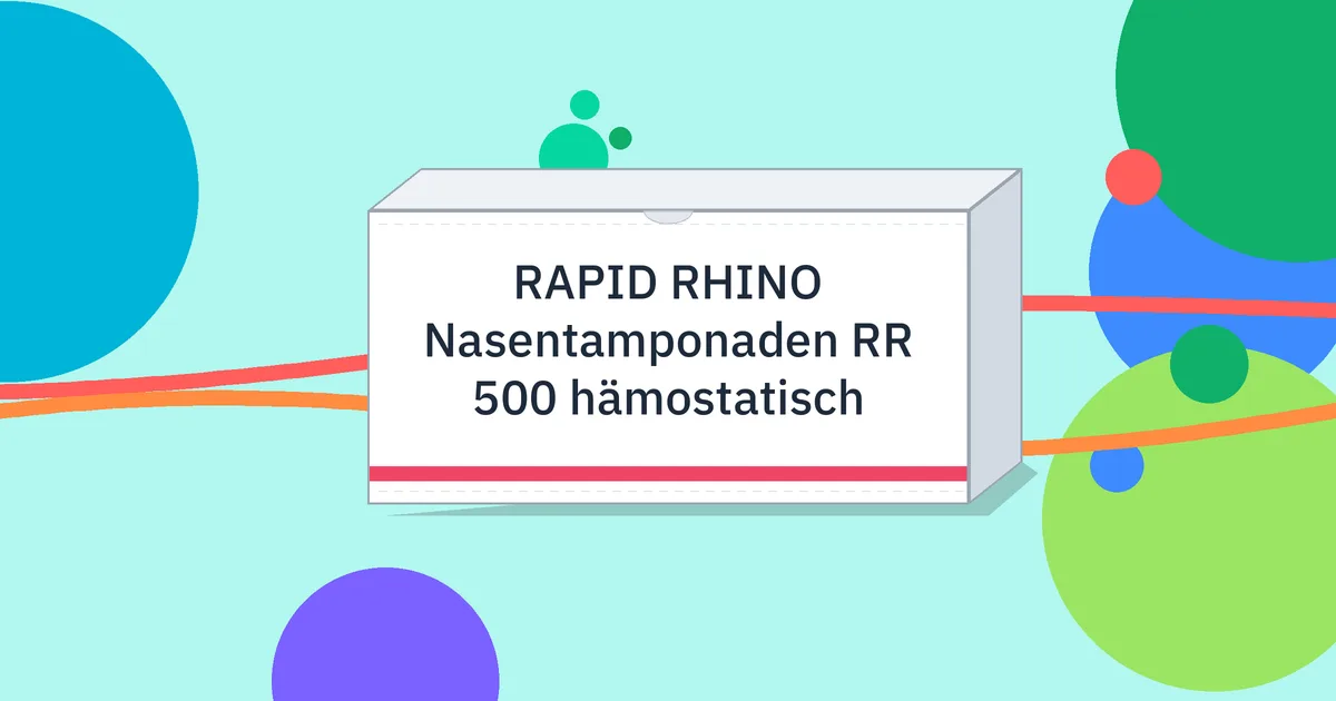 Symbolbild: Packung mit der Aufschrift RAPID RHINO Nasentamponaden RR 500 hämostatisch (PZN 04127163) – Verfügbarkeit und Bezug in Apotheken in Frankfurt am Main