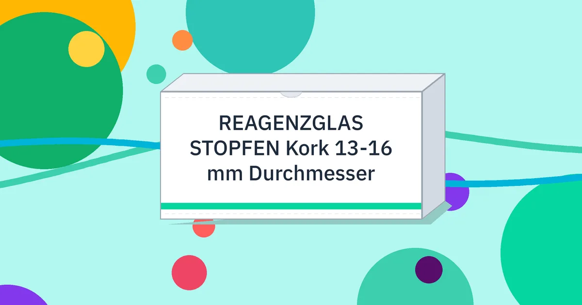 Symbolbild: Packung mit der Aufschrift REAGENZGLAS STOPFEN Kork 13-16 mm Durchmesser (PZN 09301890) – Verfügbarkeit und Bezug in Apotheken in Frankfurt am Main