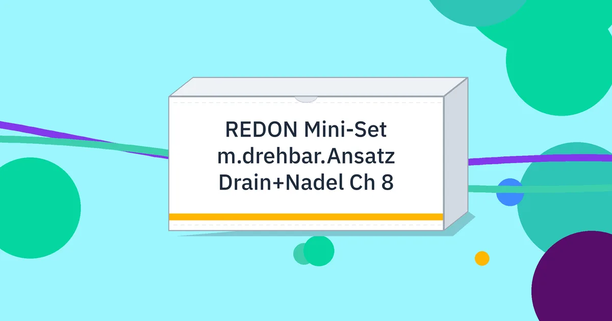 Symbolbild: Packung mit der Aufschrift REDON Mini-Set m.drehbar.Ansatz Drain+Nadel Ch 8 (PZN 19686170) – Verfügbarkeit und Bezug in Apotheken in Frankfurt am Main