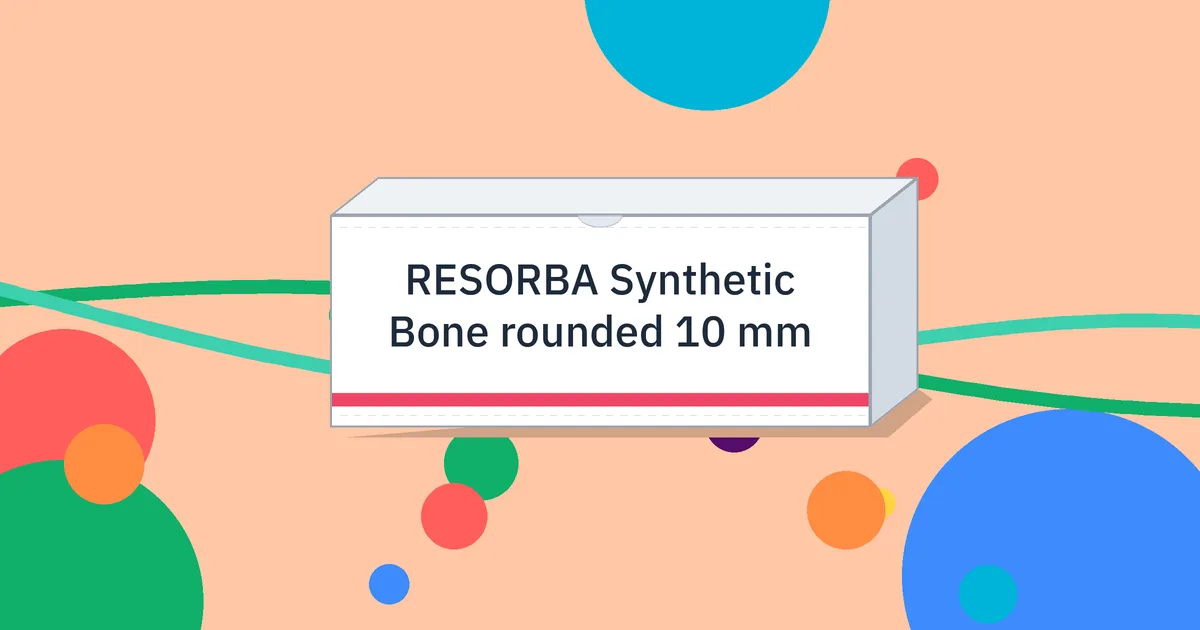 Symbolbild: Packung mit der Aufschrift RESORBA Synthetic Bone rounded 10 mm (PZN 16857205) – Verfügbarkeit und Bezug in Apotheken in Frankfurt am Main