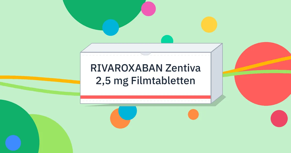 Symbolbild: Packung mit der Aufschrift RIVAROXABAN Zentiva 2,5 mg Filmtabletten (PZN 18841266) – Verfügbarkeit und Bezug in Apotheken in Frankfurt am Main