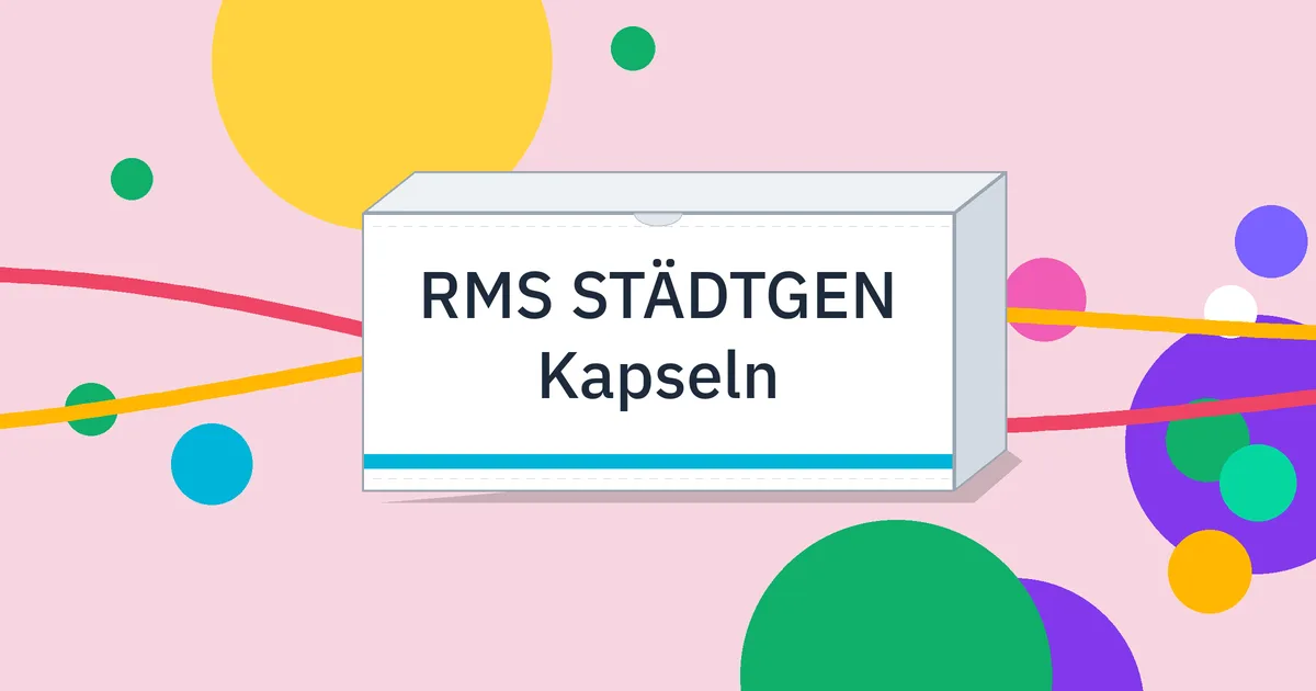 Symbolbild: Packung mit der Aufschrift RMS STÄDTGEN Kapseln (PZN 04135984) – Verfügbarkeit und Bezug in Apotheken in Frankfurt am Main