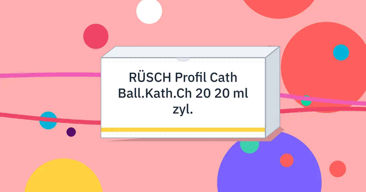 Symbolbild: Packung mit der Aufschrift RÜSCH Profil Cath Ball.Kath.Ch 20 20 ml zyl. (PZN 04248783) – Verfügbarkeit und Bezug in Apotheken in Frankfurt am Main