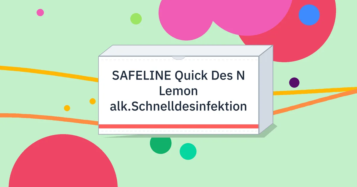 Symbolbild: Packung mit der Aufschrift SAFELINE Quick Des N Lemon alk.Schnelldesinfektion (PZN 17622651) – Verfügbarkeit und Bezug in Apotheken in Frankfurt am Main