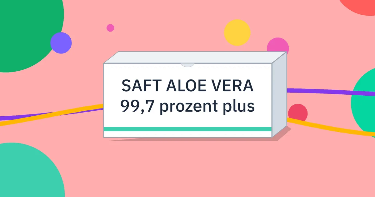 Symbolbild: Packung mit der Aufschrift SAFT ALOE VERA 99,7 prozent plus (PZN 17427139) – Verfügbarkeit und Bezug in Apotheken in Frankfurt am Main