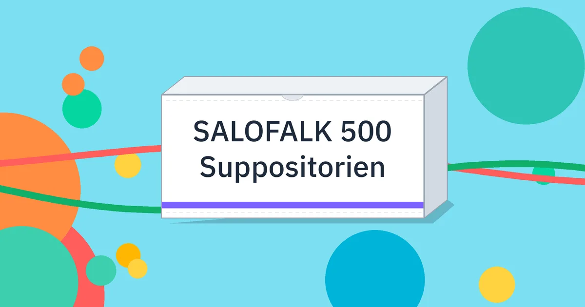 Symbolbild: Packung mit der Aufschrift SALOFALK 500 Suppositorien (PZN 00213859) – Verfügbarkeit und Bezug in Apotheken in Frankfurt am Main