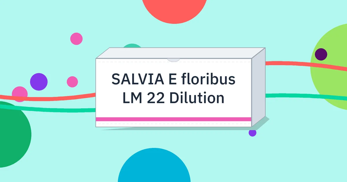 Symbolbild: Packung mit der Aufschrift SALVIA E floribus LM 22 Dilution (PZN 13179130) – Verfügbarkeit und Bezug in Apotheken in Frankfurt am Main