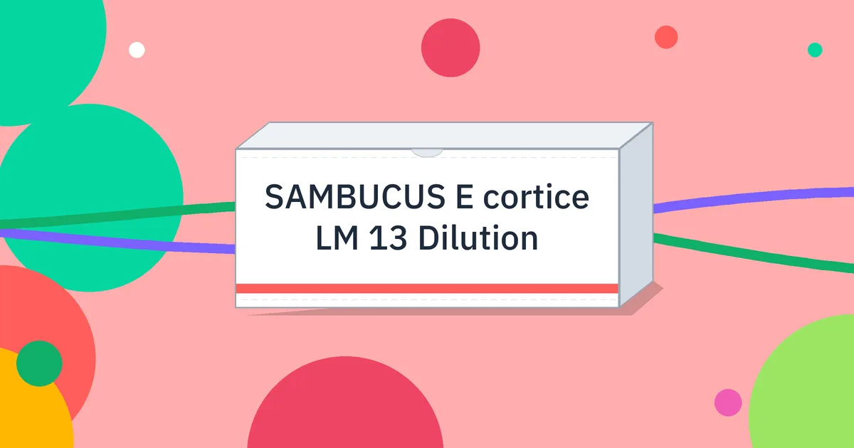 Symbolbild: Packung mit der Aufschrift SAMBUCUS E cortice LM 13 Dilution (PZN 13179986) – Verfügbarkeit und Bezug in Apotheken in Frankfurt am Main