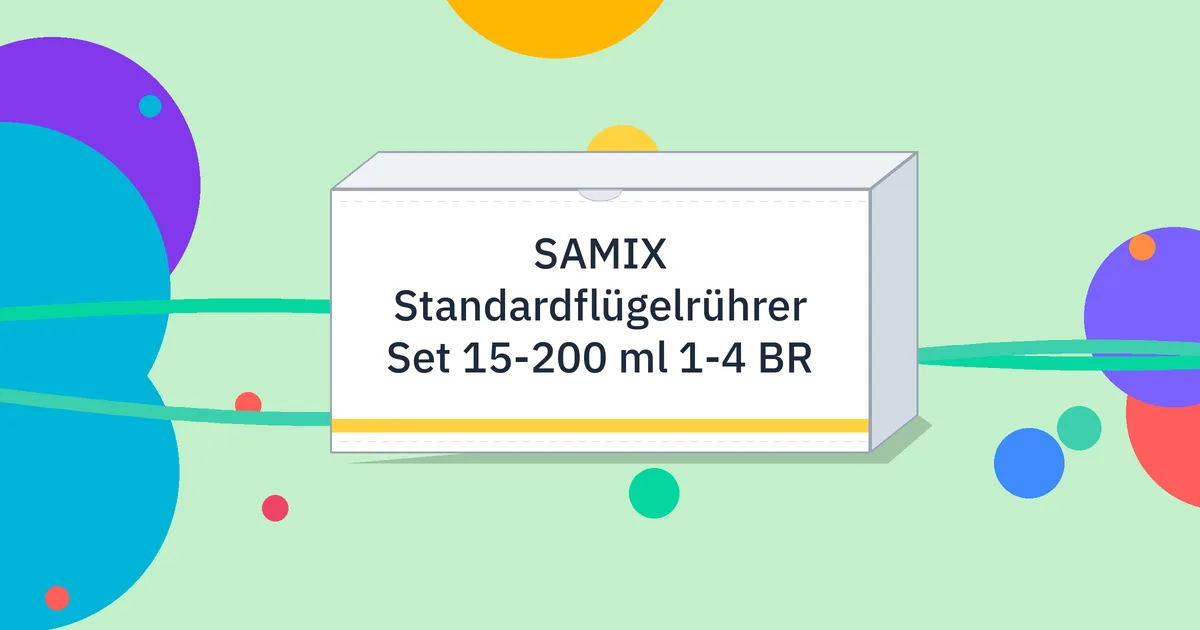 Symbolbild: Packung mit der Aufschrift SAMIX Standardflügelrührer Set 15-200 ml 1-4 BR (PZN 11481132) – Verfügbarkeit und Bezug in Apotheken in Frankfurt am Main