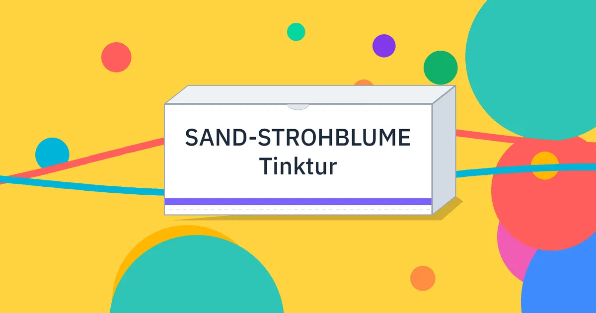 Symbolbild: Packung mit der Aufschrift SAND-STROHBLUME Tinktur (PZN 17187899) – Verfügbarkeit und Bezug in Apotheken in Frankfurt am Main