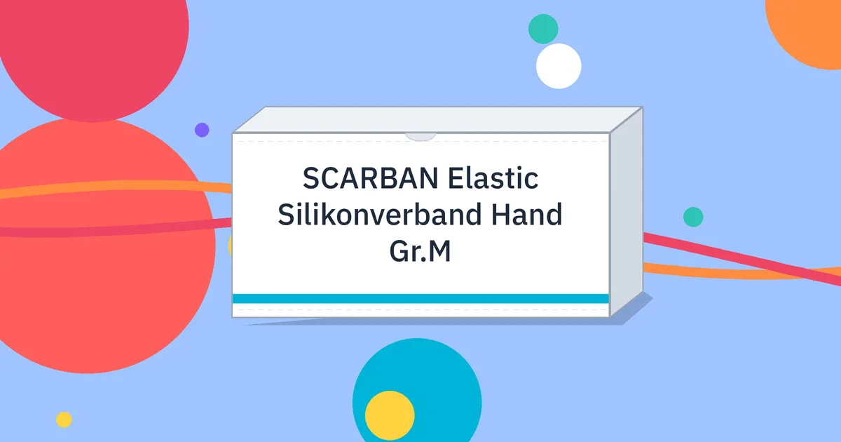 Symbolbild: Packung mit der Aufschrift SCARBAN Elastic Silikonverband Hand Gr.M (PZN 04740389) – Verfügbarkeit und Bezug in Apotheken in Frankfurt am Main