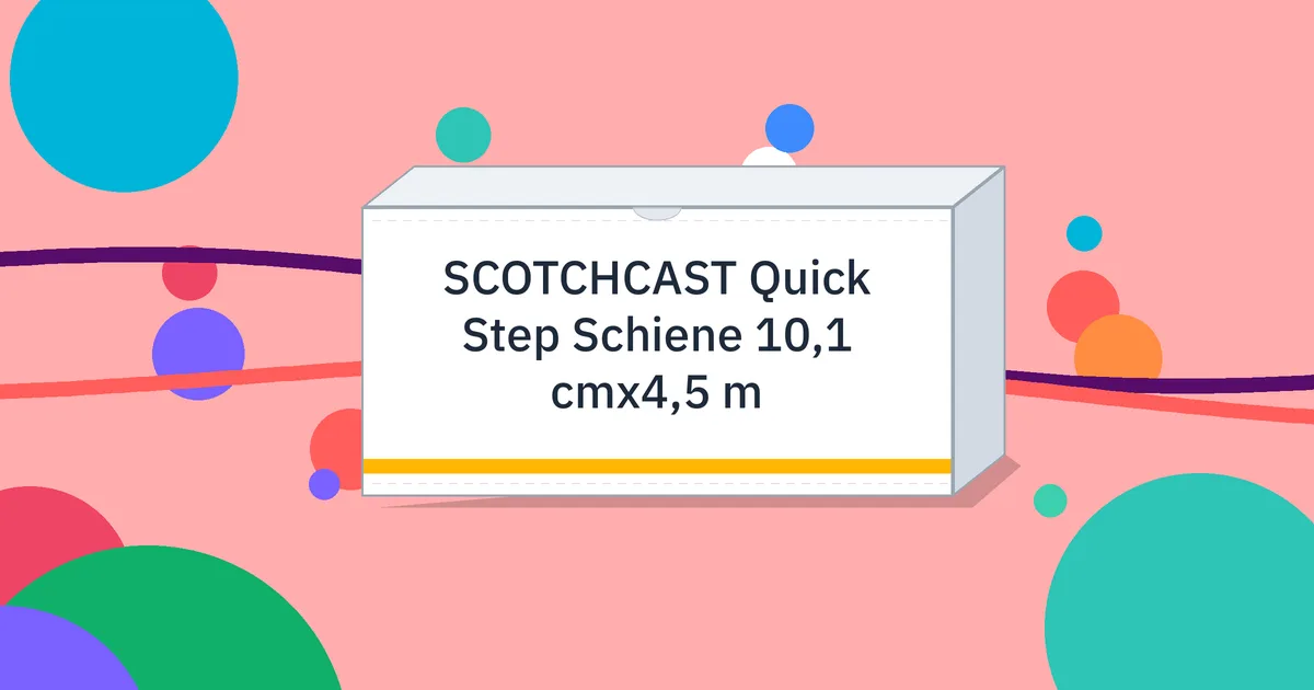 Symbolbild: Packung mit der Aufschrift SCOTCHCAST Quick Step Schiene 10,1 cmx4,5 m (PZN 11194332) – Verfügbarkeit und Bezug in Apotheken in Frankfurt am Main