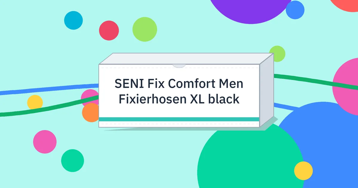 Symbolbild: Packung mit der Aufschrift SENI Fix Comfort Men Fixierhosen XL black (PZN 13781341) – Verfügbarkeit und Bezug in Apotheken in Frankfurt am Main
