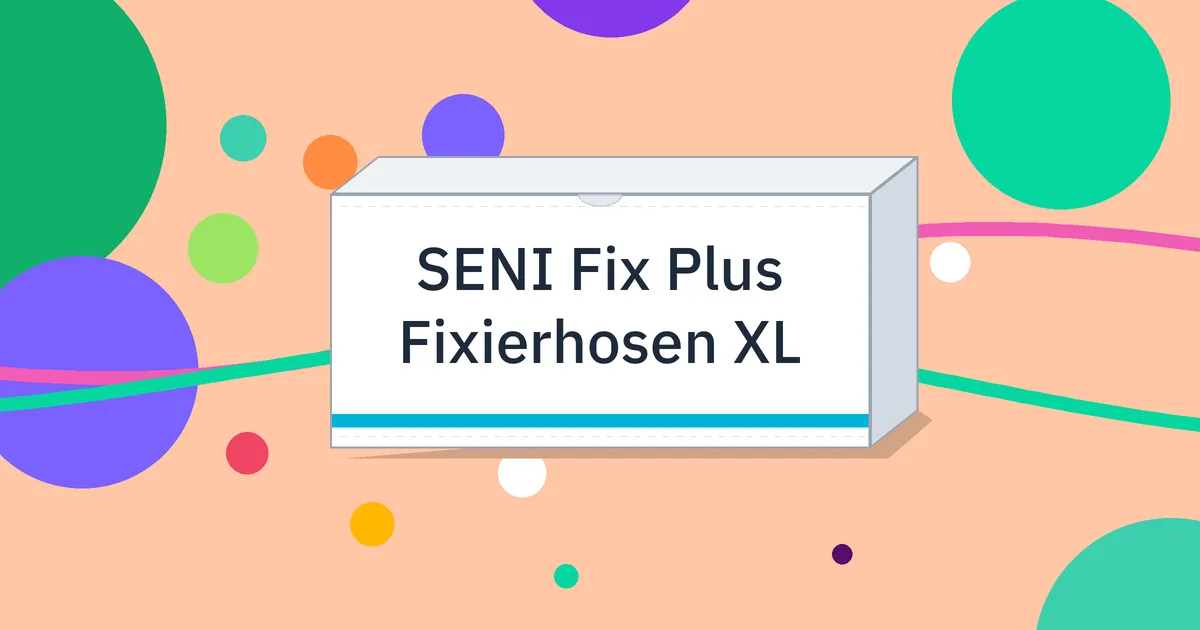 Symbolbild: Packung mit der Aufschrift SENI Fix Plus Fixierhosen XL (PZN 10790954) – Verfügbarkeit und Bezug in Apotheken in Frankfurt am Main