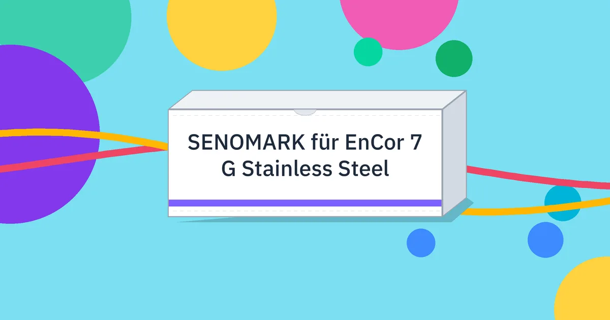 Symbolbild: Packung mit der Aufschrift SENOMARK für EnCor 7 G Stainless Steel (PZN 03561785) – Verfügbarkeit und Bezug in Apotheken in Frankfurt am Main