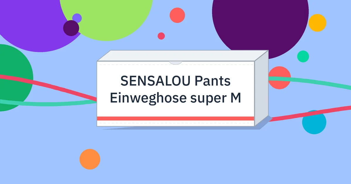 Symbolbild: Packung mit der Aufschrift SENSALOU Pants Einweghose super M (PZN 18080318) – Verfügbarkeit und Bezug in Apotheken in Frankfurt am Main