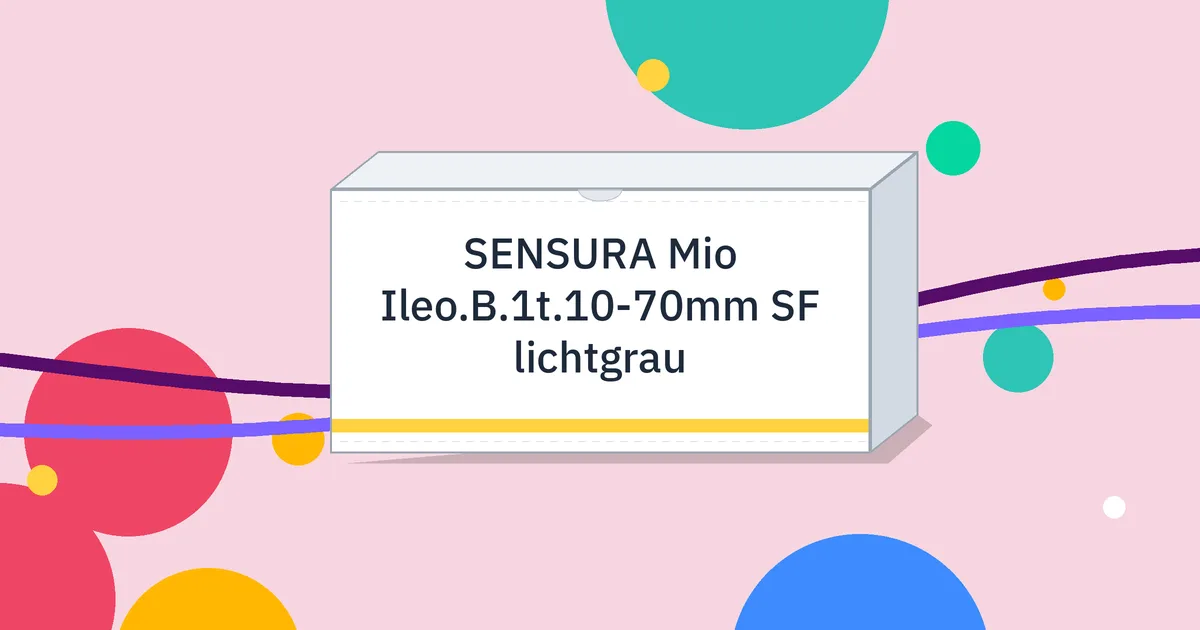 Symbolbild: Packung mit der Aufschrift SENSURA Mio Ileo.B.1t.10-70mm SF lichtgrau (PZN 19230866) – Verfügbarkeit und Bezug in Apotheken in Frankfurt am Main