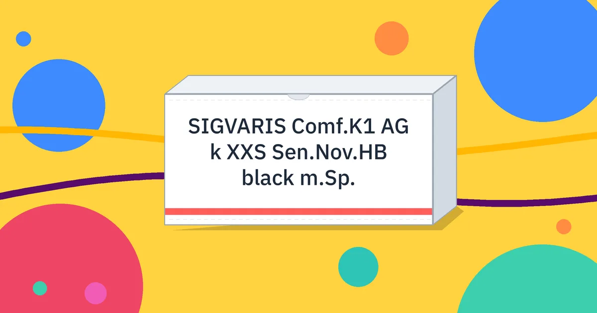 Symbolbild: Packung mit der Aufschrift SIGVARIS Comf.K1 AG k XXS Sen.Nov.HB black m.Sp. (PZN 17104293) – Verfügbarkeit und Bezug in Apotheken in Frankfurt am Main