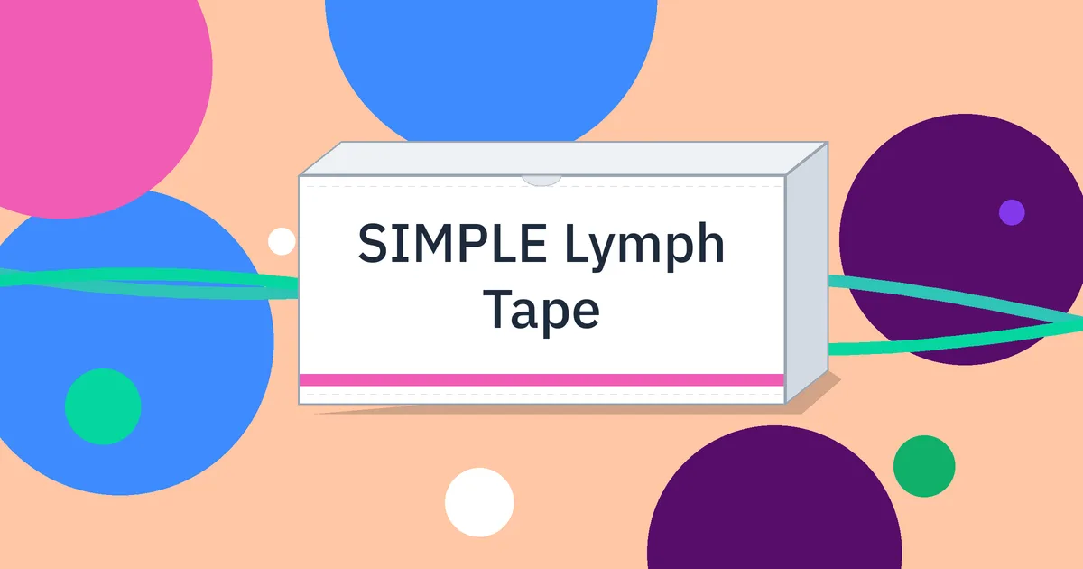 Symbolbild: Packung mit der Aufschrift SIMPLE Lymph Tape (PZN 06116146) – Verfügbarkeit und Bezug in Apotheken in Frankfurt am Main