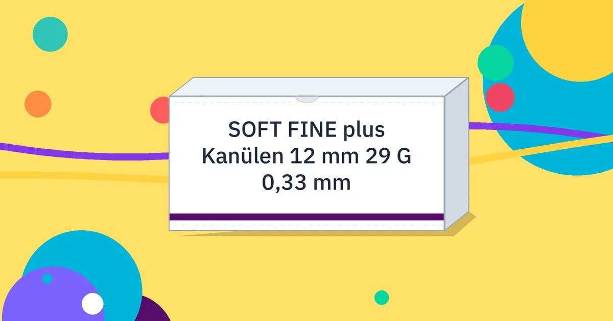 Symbolbild: Packung mit der Aufschrift SOFT FINE plus Kanülen 12 mm 29 G 0,33 mm (PZN 10733347) – Verfügbarkeit und Bezug in Apotheken in Frankfurt am Main