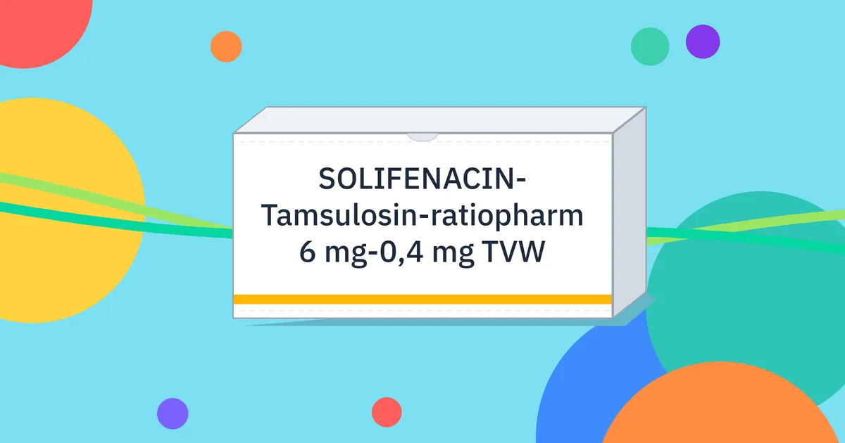 Symbolbild: Packung mit der Aufschrift SOLIFENACIN-Tamsulosin-ratiopharm 6 mg-0,4 mg TVW (PZN 19112463) – Verfügbarkeit und Bezug in Apotheken in Frankfurt am Main