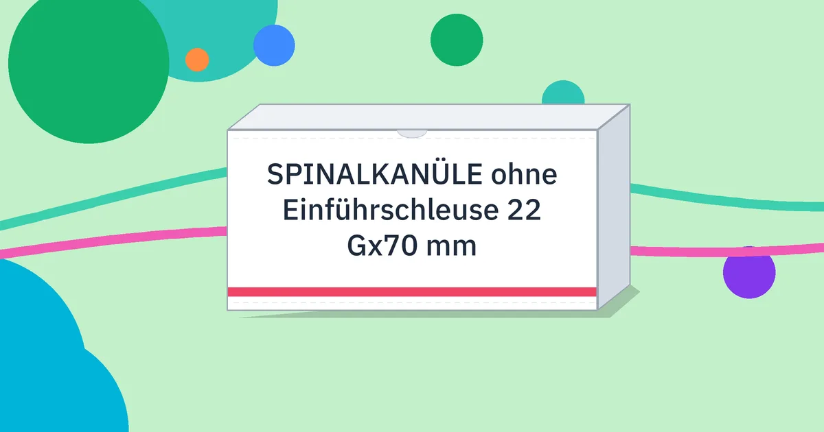 Symbolbild: Packung mit der Aufschrift SPINALKANÜLE ohne Einführschleuse 22 Gx70 mm (PZN 03949609) – Verfügbarkeit und Bezug in Apotheken in Frankfurt am Main