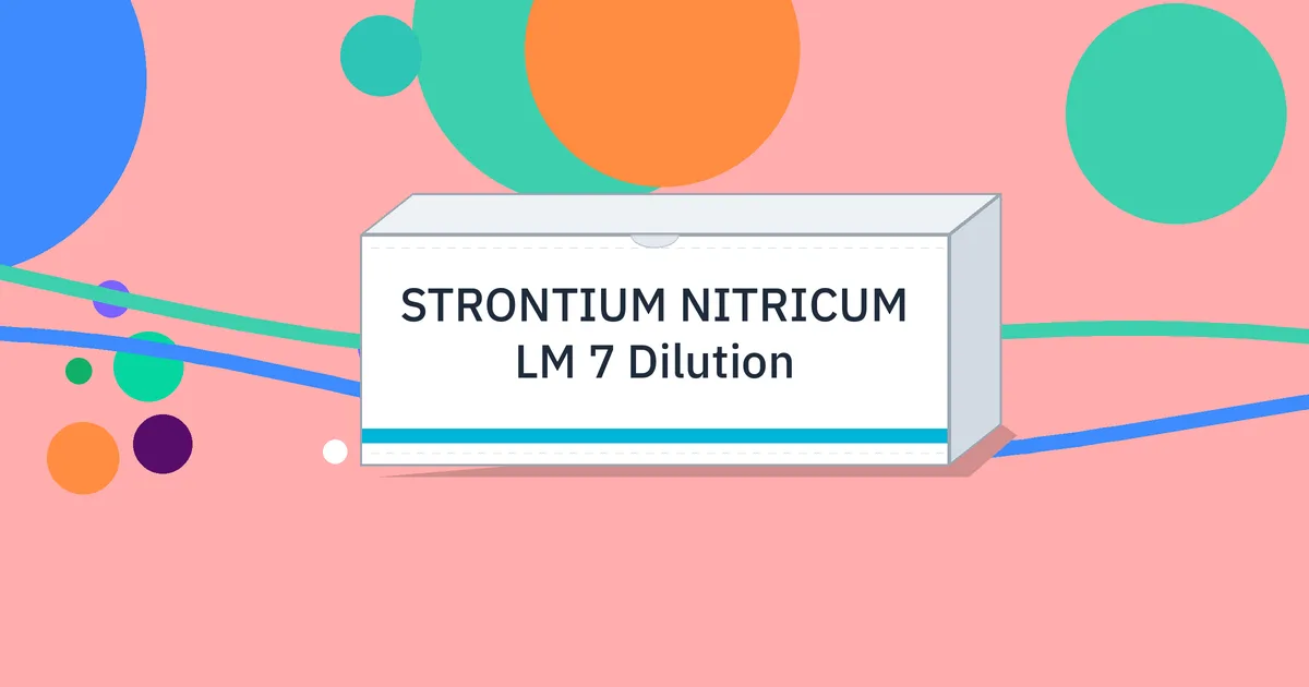 Symbolbild: Packung mit der Aufschrift STRONTIUM NITRICUM LM 7 Dilution (PZN 13204336) – Verfügbarkeit und Bezug in Apotheken in Frankfurt am Main