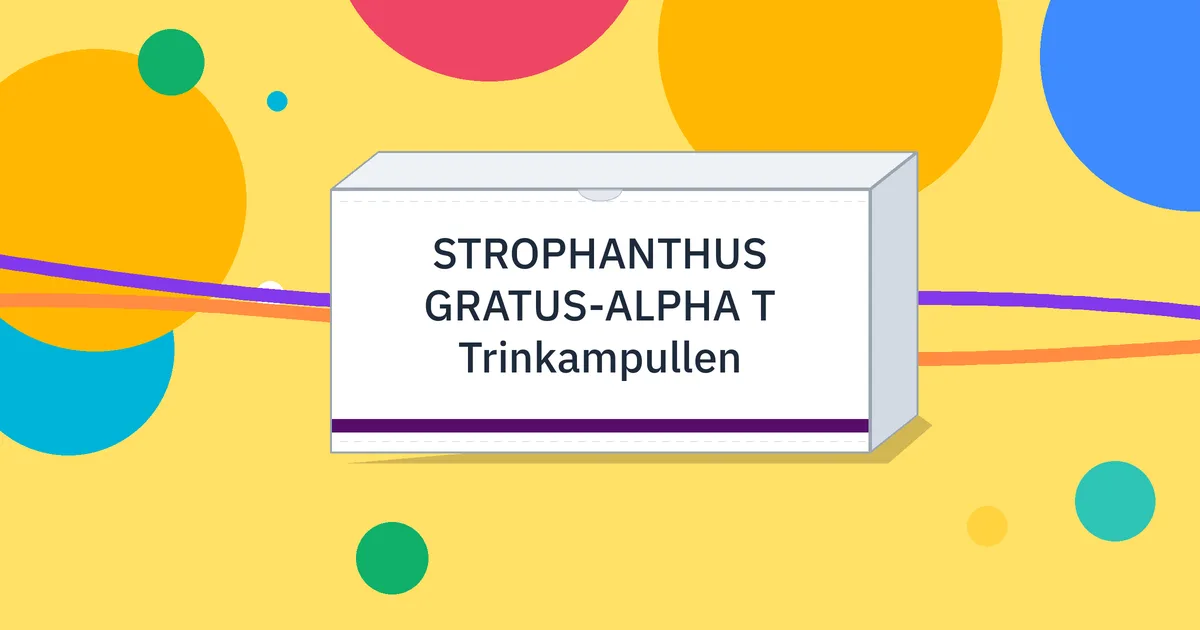 Symbolbild: Packung mit der Aufschrift STROPHANTHUS GRATUS-ALPHA T Trinkampullen (PZN 10222233) – Verfügbarkeit und Bezug in Apotheken in Frankfurt am Main