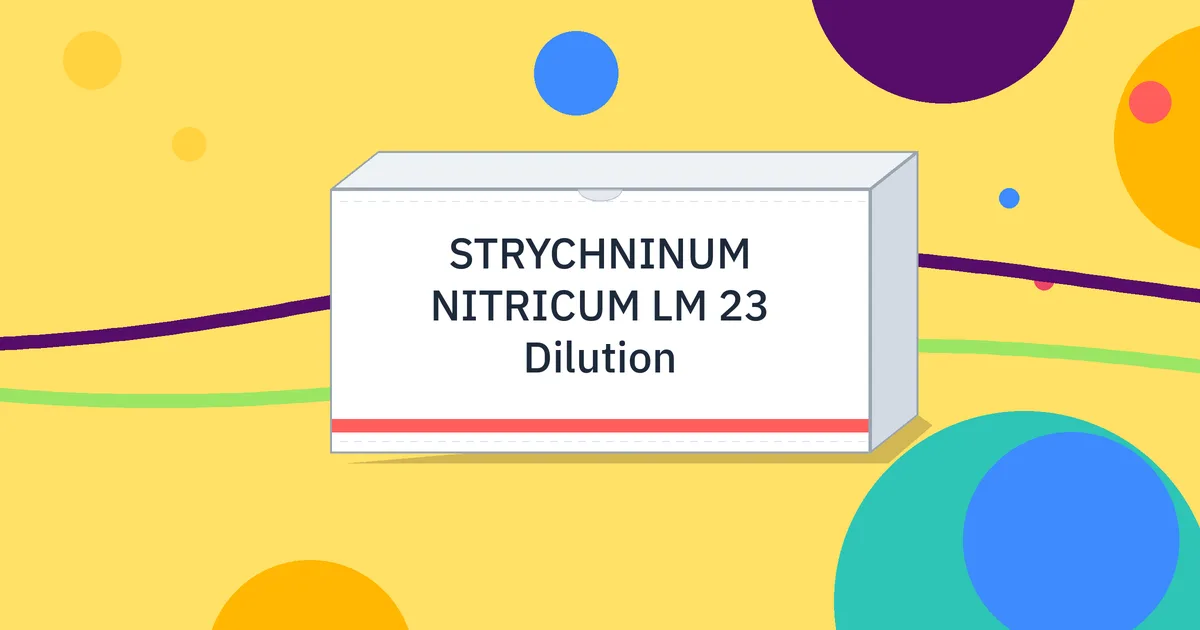Symbolbild: Packung mit der Aufschrift STRYCHNINUM NITRICUM LM 23 Dilution (PZN 13206878) – Verfügbarkeit und Bezug in Apotheken in Frankfurt am Main
