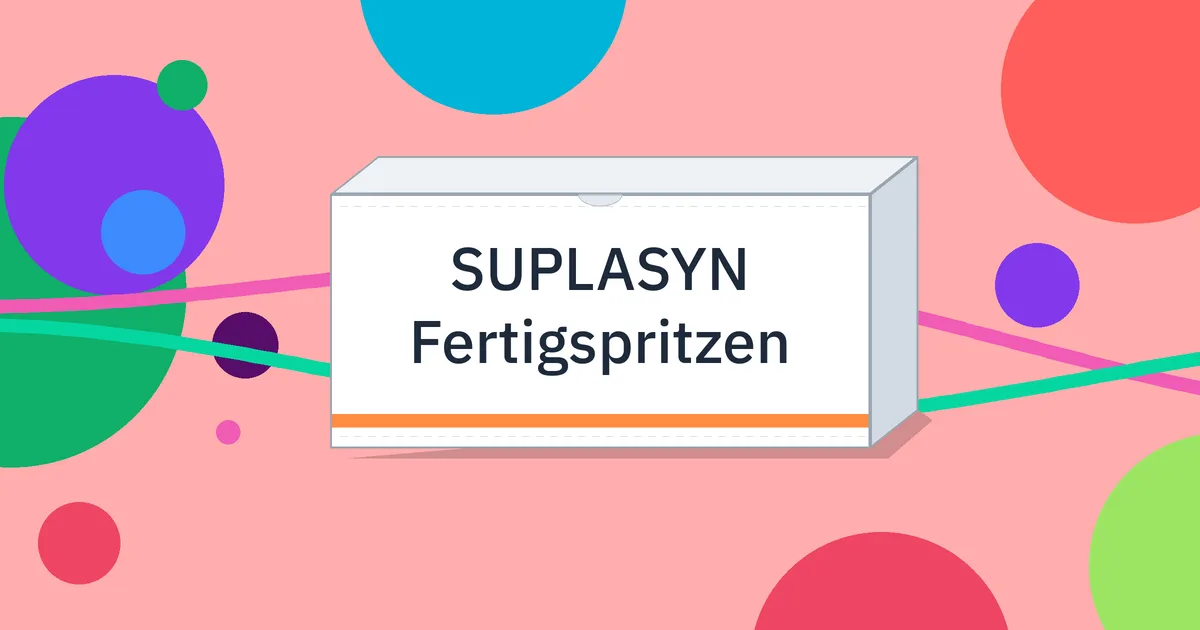 Symbolbild: Packung mit der Aufschrift SUPLASYN Fertigspritzen (PZN 20775654) – Verfügbarkeit und Bezug in Apotheken in Frankfurt am Main
