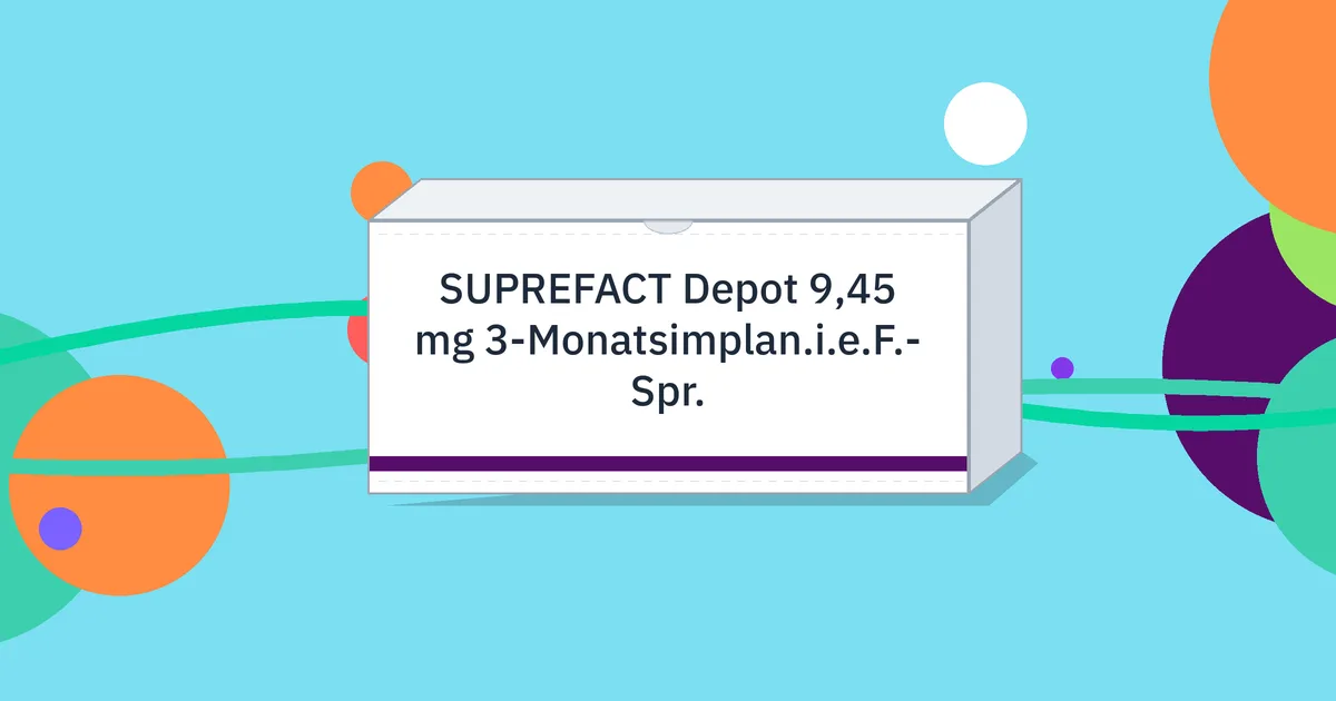 Symbolbild: Packung mit der Aufschrift SUPREFACT Depot 9,45 mg 3-Monatsimplan.i.e.F.-Spr. (PZN 12475607) – Verfügbarkeit und Bezug in Apotheken in Frankfurt am Main