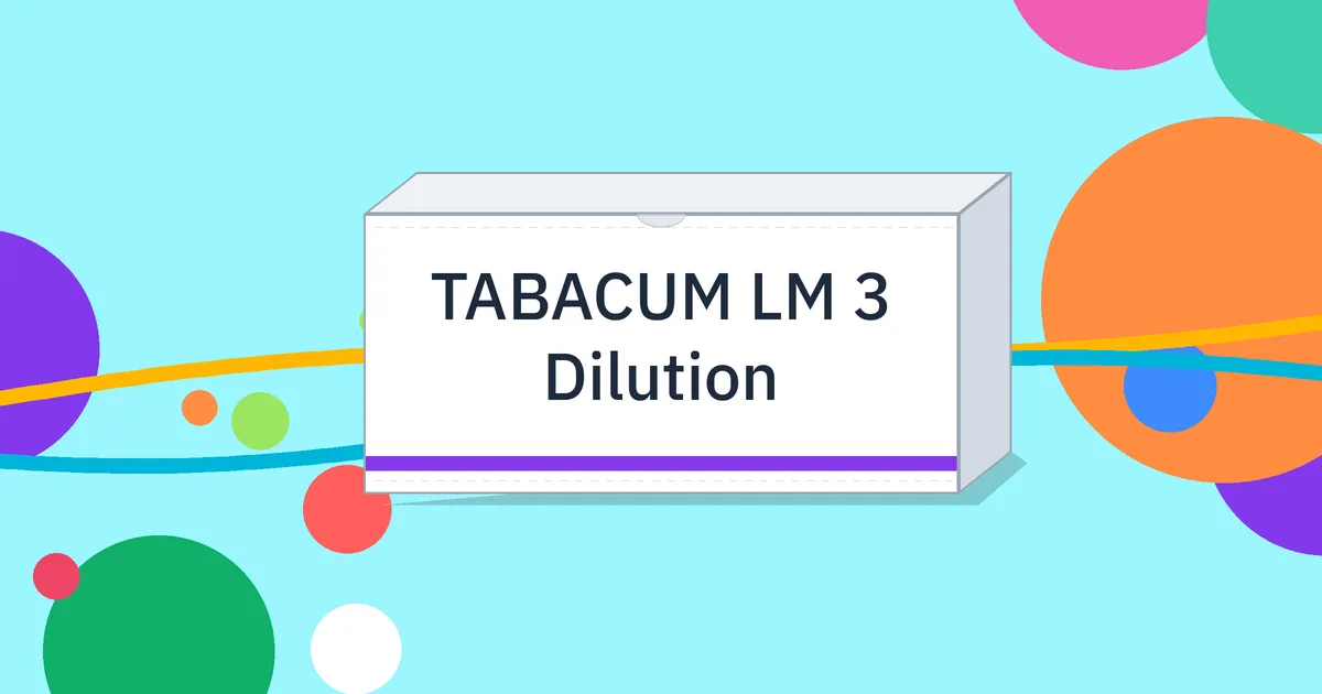 Symbolbild: Packung mit der Aufschrift TABACUM LM 3 Dilution (PZN 13212502) – Verfügbarkeit und Bezug in Apotheken in Frankfurt am Main