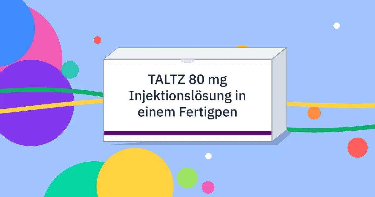Symbolbild: Packung mit der Aufschrift TALTZ 80 mg Injektionslösung in einem Fertigpen (PZN 14178842) – Verfügbarkeit und Bezug in Apotheken in Frankfurt am Main