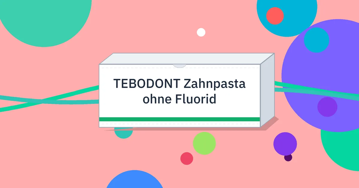 Symbolbild: Packung mit der Aufschrift TEBODONT Zahnpasta ohne Fluorid (PZN 18129177) – Verfügbarkeit und Bezug in Apotheken in Frankfurt am Main