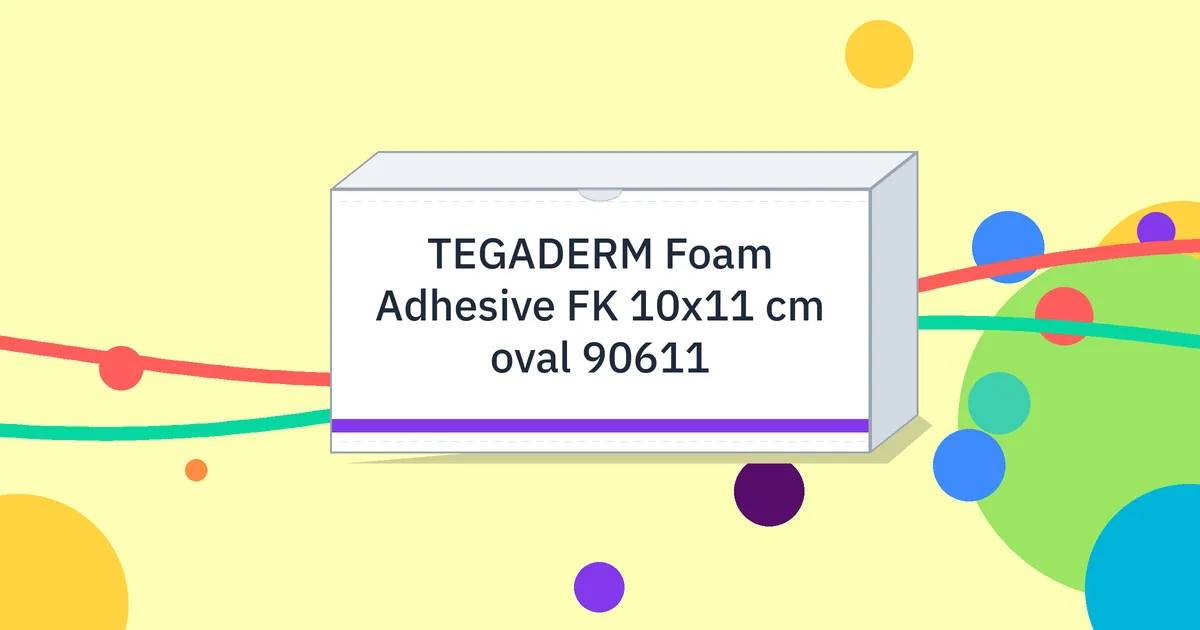 Symbolbild: Packung mit der Aufschrift TEGADERM Foam Adhesive FK 10x11 cm oval 90611 (PZN 11691533) – Verfügbarkeit und Bezug in Apotheken in Frankfurt am Main