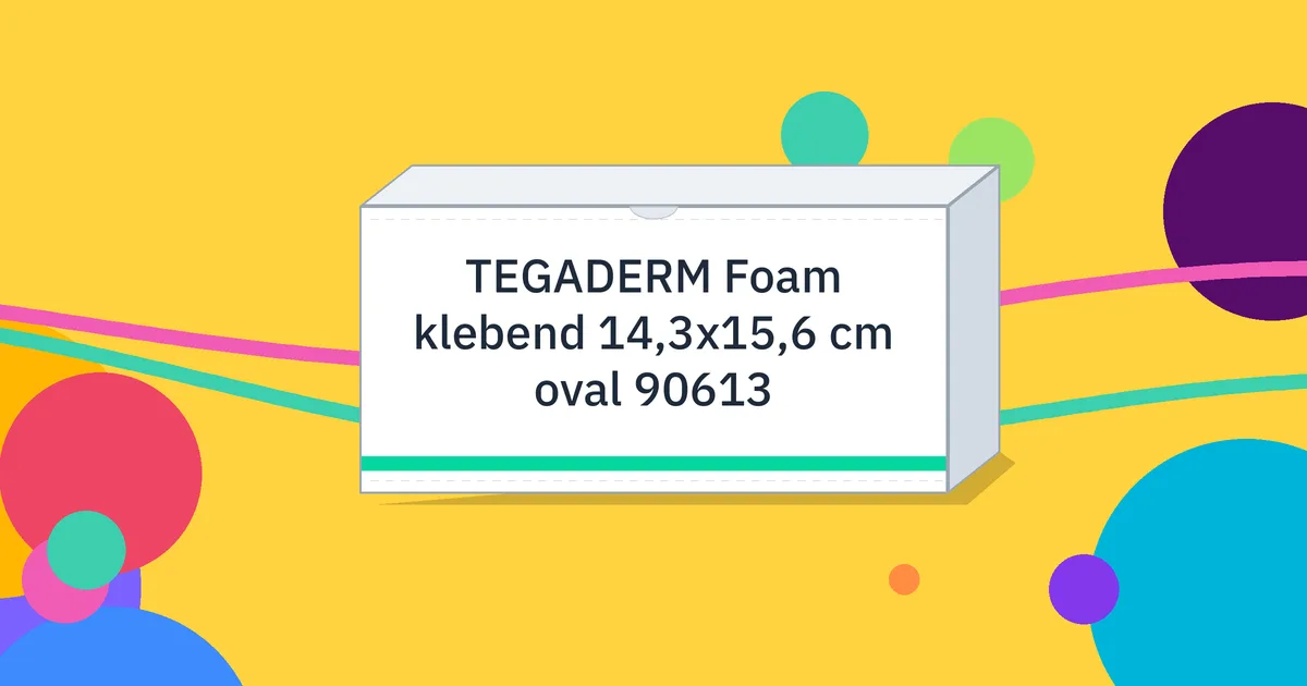 Symbolbild: Packung mit der Aufschrift TEGADERM Foam klebend 14,3x15,6 cm oval 90613 (PZN 16394751) – Verfügbarkeit und Bezug in Apotheken in Frankfurt am Main