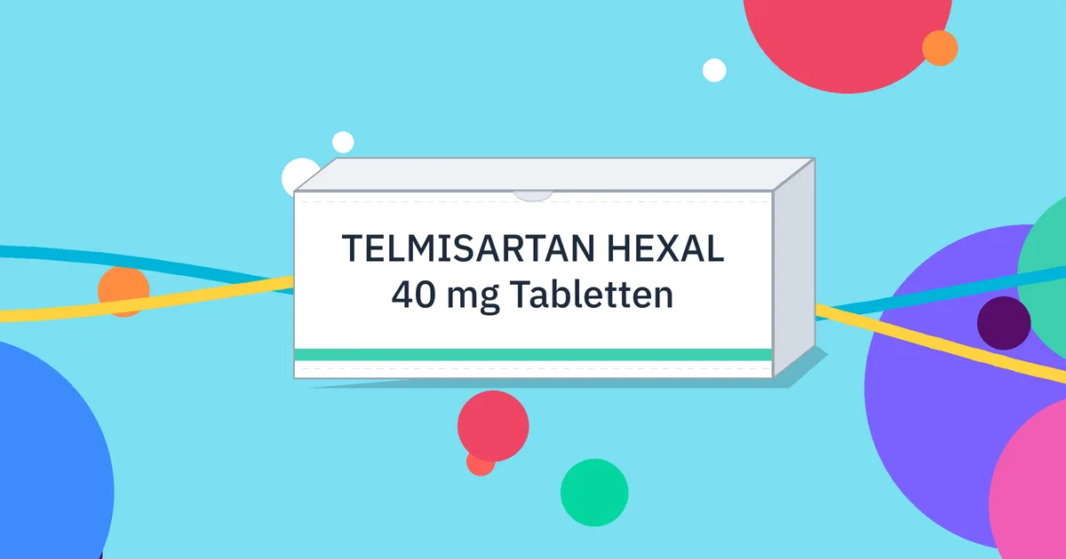 Symbolbild: Packung mit der Aufschrift TELMISARTAN HEXAL 40 mg Tabletten (PZN 08928316) – Verfügbarkeit und Bezug in Apotheken in Frankfurt am Main