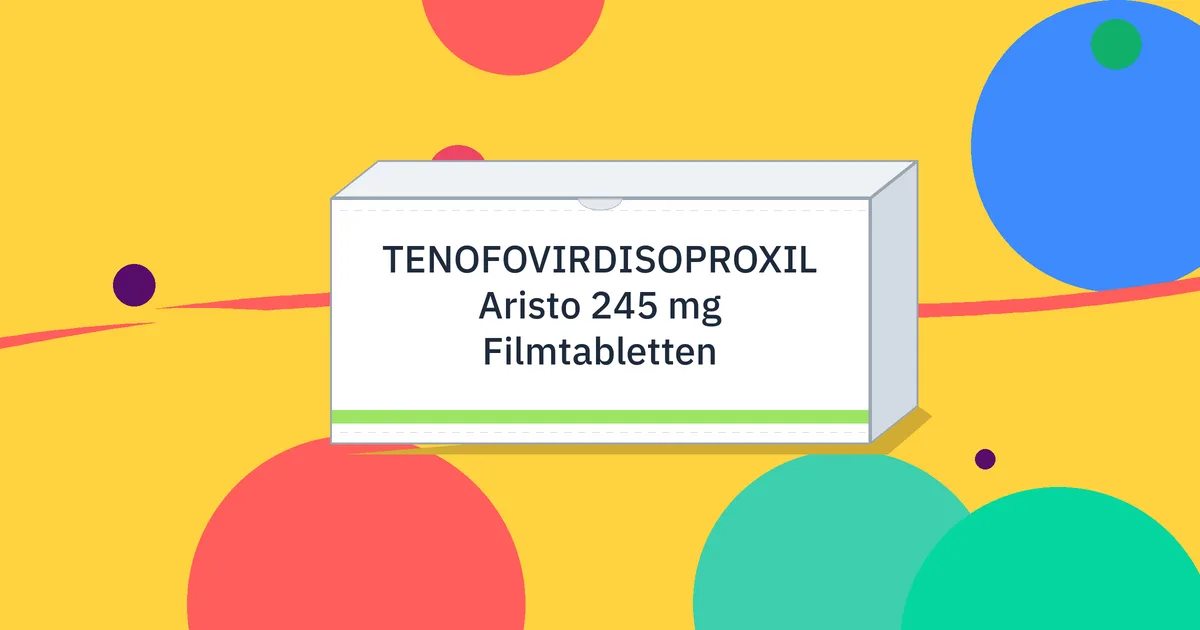 Symbolbild: Packung mit der Aufschrift TENOFOVIRDISOPROXIL Aristo 245 mg Filmtabletten (PZN 13057881) – Verfügbarkeit und Bezug in Apotheken in Frankfurt am Main