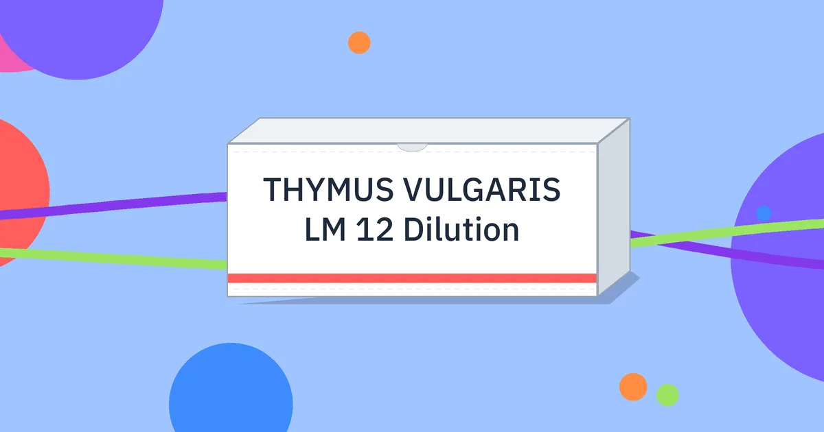 Symbolbild: Packung mit der Aufschrift THYMUS VULGARIS LM 12 Dilution (PZN 13223411) – Verfügbarkeit und Bezug in Apotheken in Frankfurt am Main
