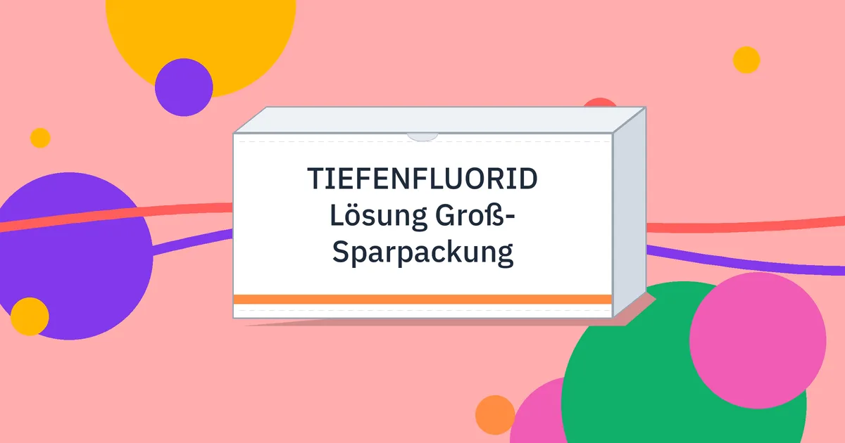 Symbolbild: Packung mit der Aufschrift TIEFENFLUORID Lösung Groß-Sparpackung (PZN 06933247) – Verfügbarkeit und Bezug in Apotheken in Frankfurt am Main