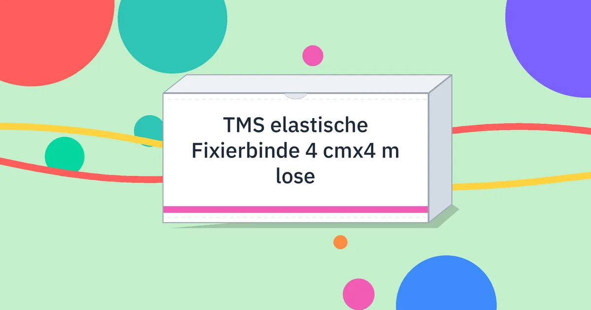 Symbolbild: Packung mit der Aufschrift TMS elastische Fixierbinde 4 cmx4 m lose (PZN 18316123) – Verfügbarkeit und Bezug in Apotheken in Frankfurt am Main