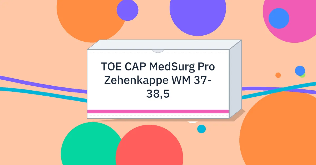 Symbolbild: Packung mit der Aufschrift TOE CAP MedSurg Pro Zehenkappe WM 37-38,5 (PZN 16631323) – Verfügbarkeit und Bezug in Apotheken in Frankfurt am Main