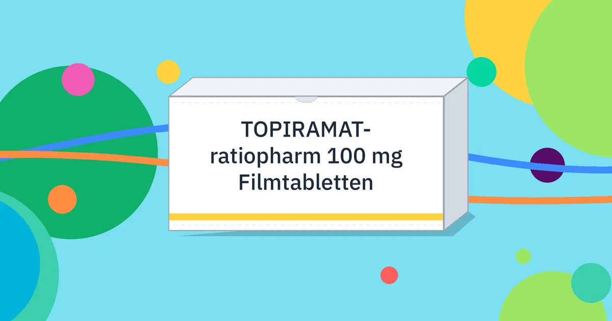 Symbolbild: Packung mit der Aufschrift TOPIRAMAT-ratiopharm 100 mg Filmtabletten (PZN 09001538) – Verfügbarkeit und Bezug in Apotheken in Frankfurt am Main