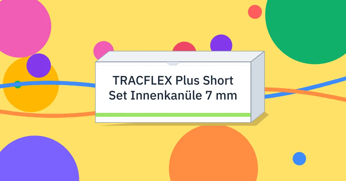 Symbolbild: Packung mit der Aufschrift TRACFLEX Plus Short Set Innenkanüle 7 mm (PZN 20934124) – Verfügbarkeit und Bezug in Apotheken in Frankfurt am Main