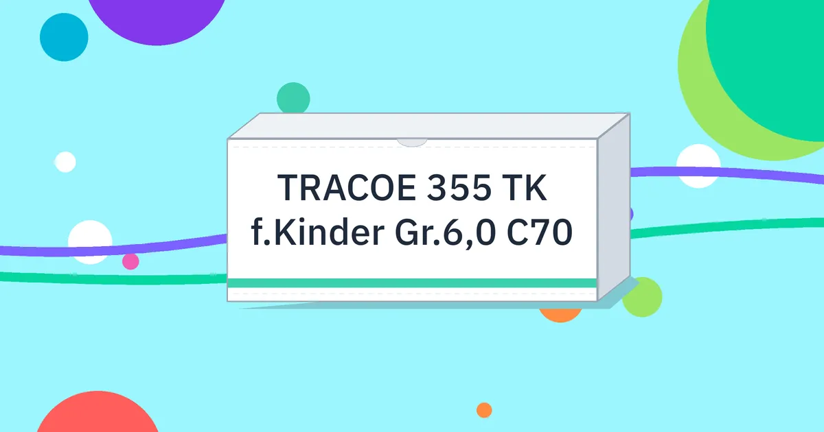 Symbolbild: Packung mit der Aufschrift TRACOE 355 TK f.Kinder Gr.6,0 C70 (PZN 11644580) – Verfügbarkeit und Bezug in Apotheken in Frankfurt am Main