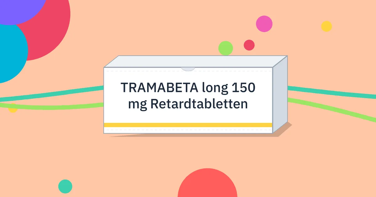 Symbolbild: Packung mit der Aufschrift TRAMABETA long 150 mg Retardtabletten (PZN 01313497) – Verfügbarkeit und Bezug in Apotheken in Frankfurt am Main