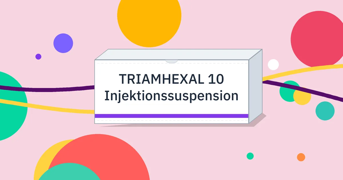 Symbolbild: Packung mit der Aufschrift TRIAMHEXAL 10 Injektionssuspension (PZN 03911452) – Verfügbarkeit und Bezug in Apotheken in Frankfurt am Main