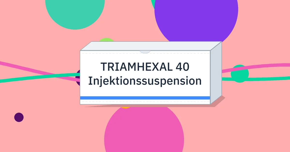 Symbolbild: Packung mit der Aufschrift TRIAMHEXAL 40 Injektionssuspension (PZN 03286818) – Verfügbarkeit und Bezug in Apotheken in Frankfurt am Main