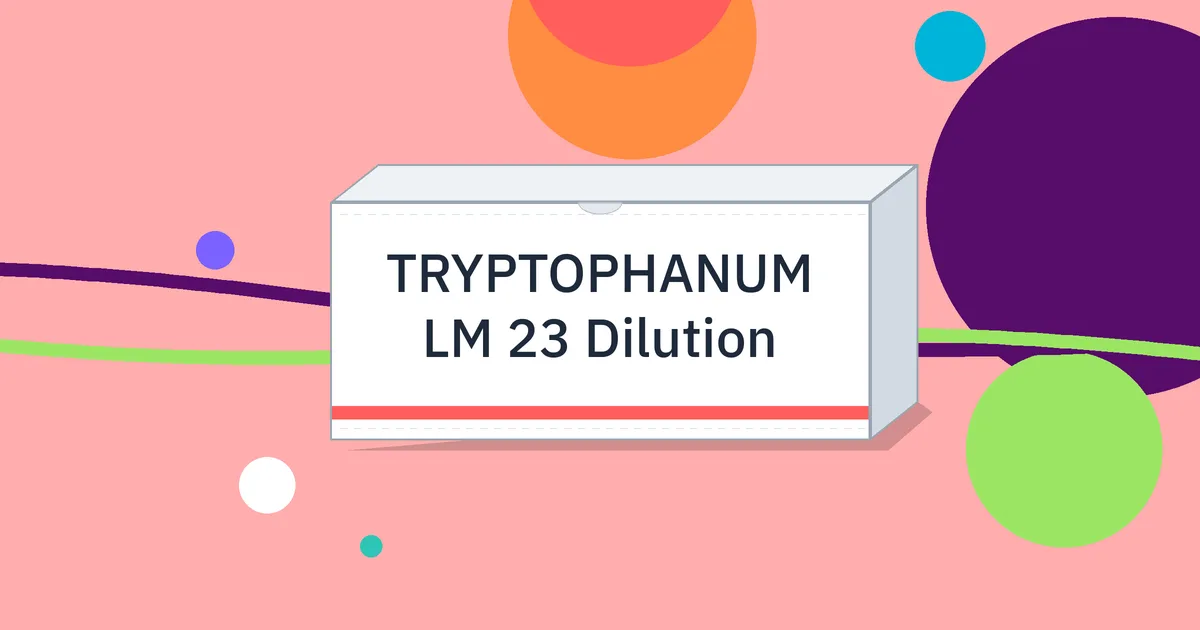 Symbolbild: Packung mit der Aufschrift TRYPTOPHANUM LM 23 Dilution (PZN 13253636) – Verfügbarkeit und Bezug in Apotheken in Frankfurt am Main